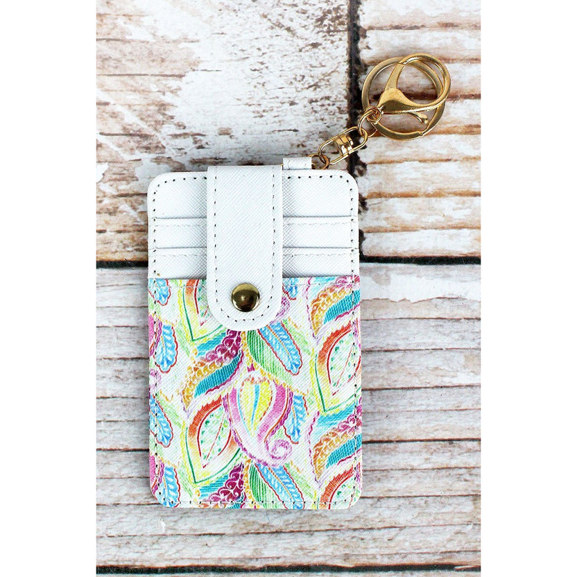 Tropical Leather Credit Card Holder Keychain -- Choice of Style – BFF Here